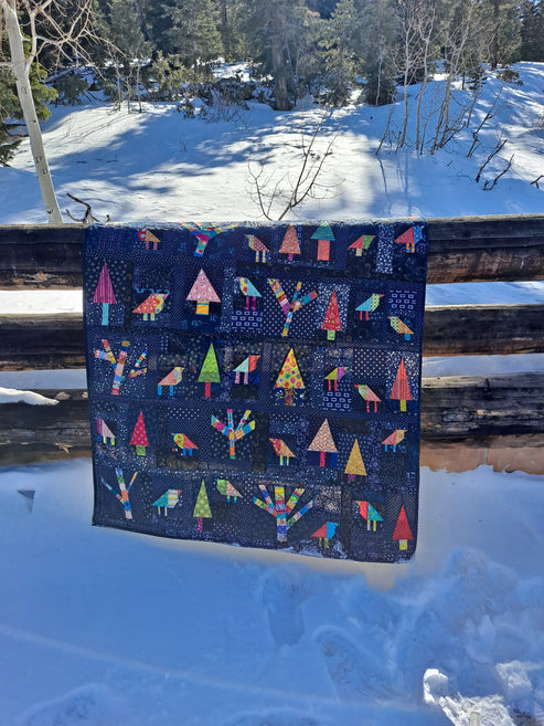 Enchanted Forest free form, scrap quilt PDF pattern – Aunt Em's Quilts